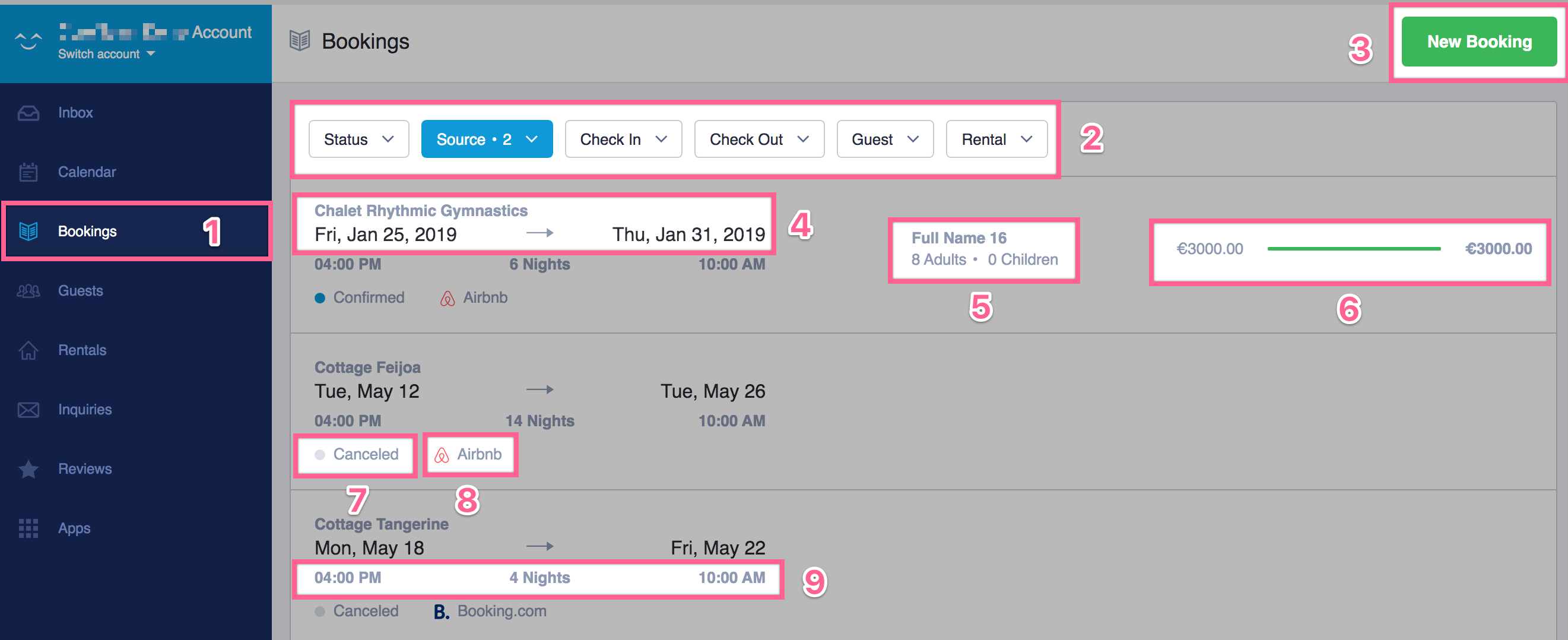 Bookings Section - Searching and Filtering Bookings – BookingSync